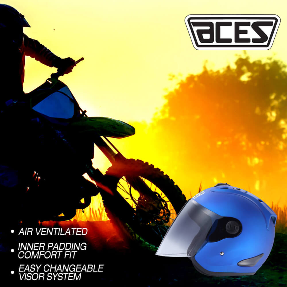 Aces R2 – Matte Blue – Aces Helmet – High Quality & Safety Helmet